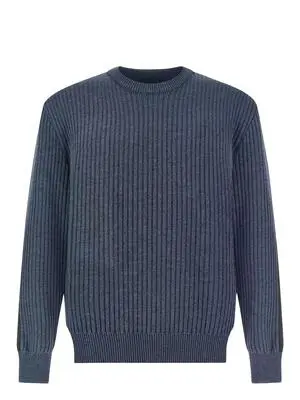 Paul & Shark Ribbed Typhoon Platinum Sweater - Blue