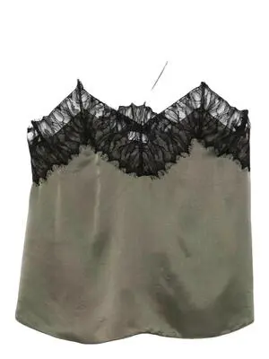 IRO PARIS Lace-trim Top Green