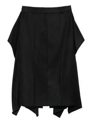 JUUN.J Draped Asymmetric Skirt - Black