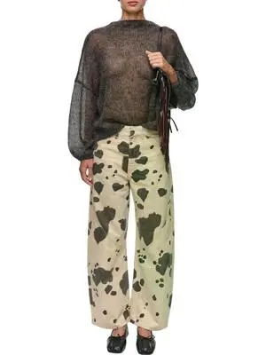 Bimba Y Lola Barrel Pony Denim 5-pocket Trousers - Neutrals