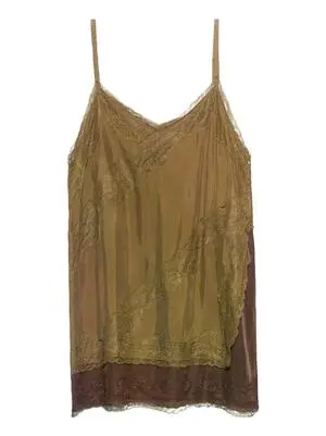 Bimba Y Lola Long Khaki Camisole Top Brown