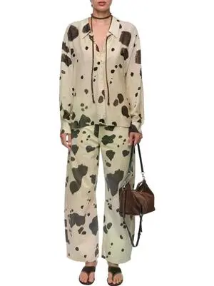 Bimba Y Lola Pony Shirt With Plunging Neckline - Neutrals