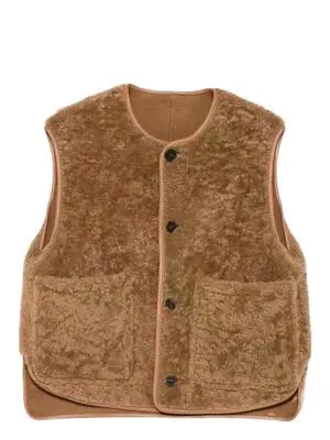 AIN AMOR Shearling-effect Sleeveless Jacket