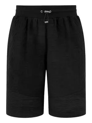 Philipp Plein Padded Shorts Biker Monogram - Black