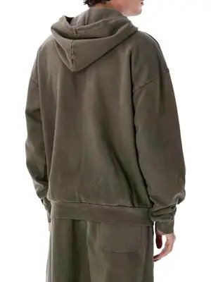 Obey Logo-print Zip-up Hoodie - Grey