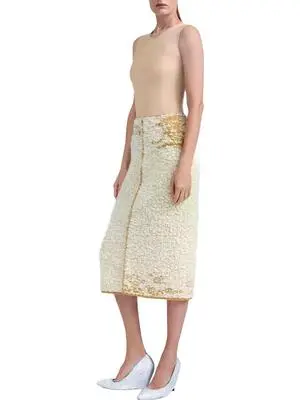 MAISON MARGIELA Acid-knit Straight Midi Skirt - Neutrals
