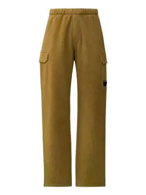 C.P. COMPANY Diagonal Raised Fleece Lens Cargo Sweatpants Brown