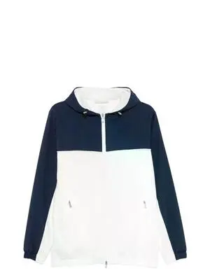 Eleventy Colour-block Zip-up Hoodie - Blue