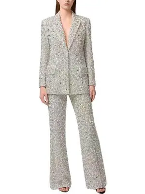 Philipp Plein Pearl-embellished Crystal-embellished Blazer - Neutrals