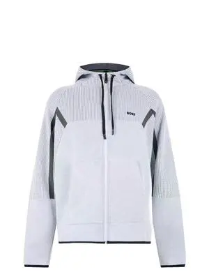 BOSS Perforated-effect Zip-up Hoodie