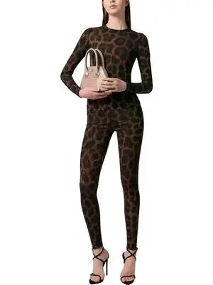 PHILIPP PLEIN Leopard-print Tulle Bodysuit