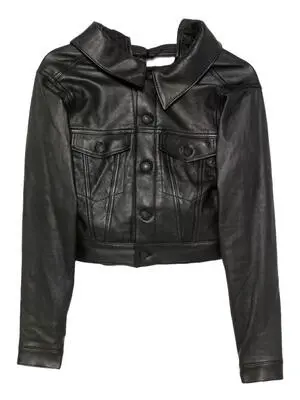Yohji Yamamoto Cut-out Cropped Jacket - Black