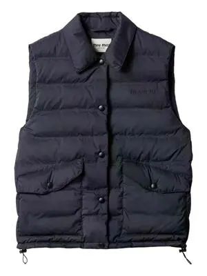 Miu Miu Flapped-pocket Gilet - Blue