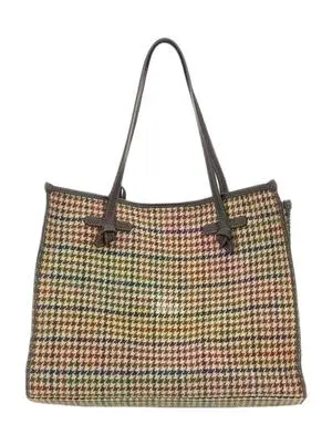 GIANNI CHIARINI Marcella Houndstooth Tote Bag - Neutrals