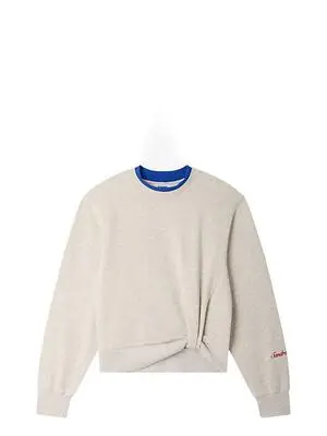 Sandro Knotted Two-in-one Cotton Sweatshirt - Light Grey