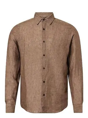 Orlebar Brown Giles Tailored-fit Linen Shirt - Espresso