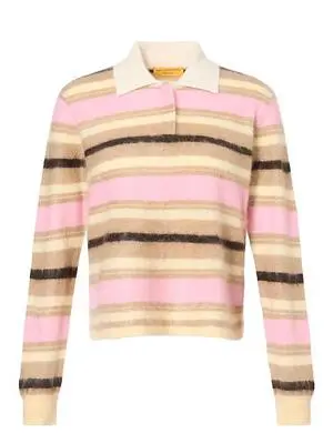 Guest In Residence Grizzly Cropped Cashmere-knit Rugby Top - Sprinkle Combo