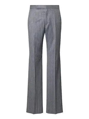 TOM FORD Pinstripe Suit Wool Trousers - Grey