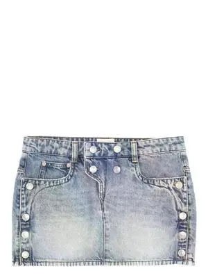 ISABEL MARANT ÉTOILE Button-embellished Denim Mini Skirt