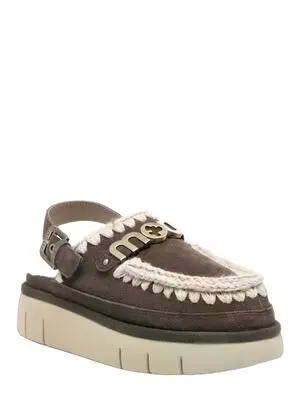 Mou Crochet-trim Buckle-fastening Pumps Brown