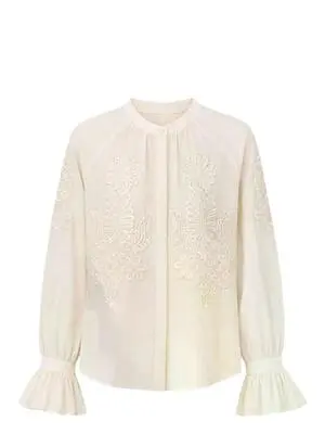 ANTIK BATIK Marta Embroidered Ruffled-cuff Shirt