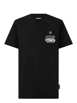 Philipp Plein Jersey T-shirt Round-neck Ss Cars Racing - Black