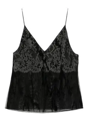 QUETSCHE Lace-overlay Camisole Top