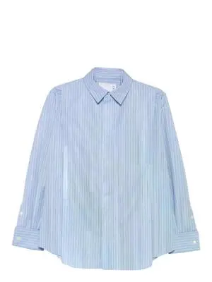 Sacai Striped Layered-collar Shirt - Blue