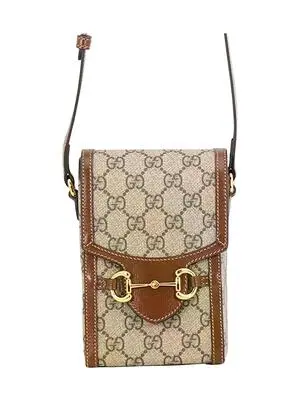 Gucci 2000-2015 Mini Gg Supreme Horsebit 1955 Crossbody Bag - Neutrals