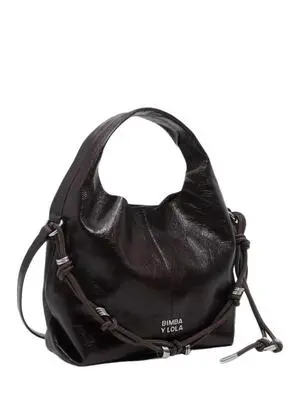 Bimba Y Lola Small Espresso Leather Paper Bag - Brown