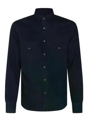 Jacob Cohen Herringbone-pattern Western Shirt - Blue
