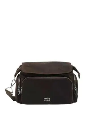 Bimba Y Lola Large Dark Coated Pocket Flap Bag - Brown