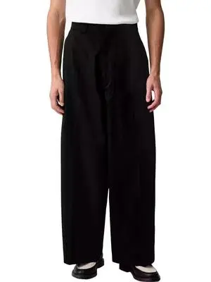 WILLY CHAVARRIA Wide-leg Pleated Trousers - Black