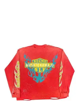 SECND SLF X Masato Kawajo Firestorm T-shirt - Red