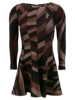 Emilio Pucci Iride Print Lurex Jersey Dress - Brown