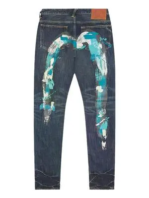 EVISU Daicock Print Jeans - Blue