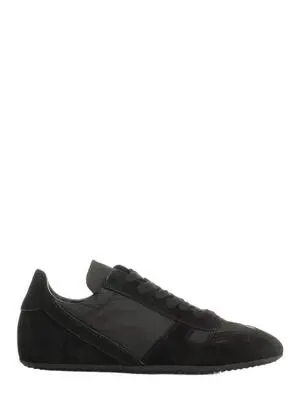 Rick Owens Minimal Suede-trim Sneakers - Black