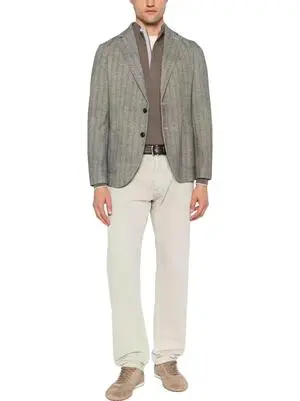 CIRCOLO 1901 Herringbone-print Jacket - Grey