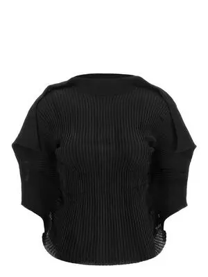 Issey Miyake Prance Pleated Draped Blouse - Black