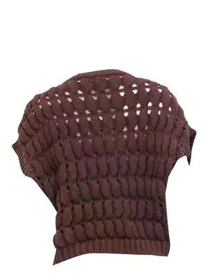 BRUNELLO CUCINELLI Open-work Knitted Top
