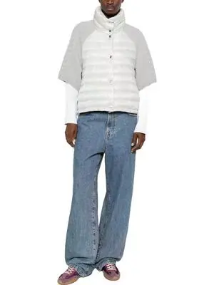 HERNO Quilted Knit-sleeve Jacket
