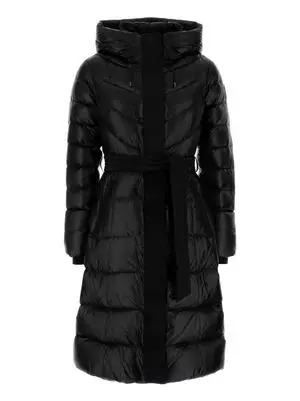 Mackage Coralia Belted Quilted Parka Coat - Black