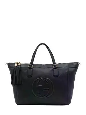 Gucci 2016-2026 Large Calfskin Soho Working Tote Bag - Black