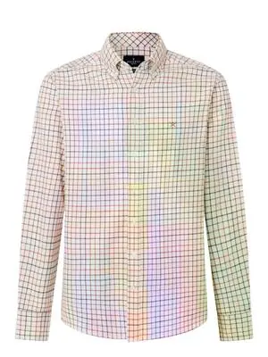 HACKETT  Tattersall Button-down Shirt - Neutrals