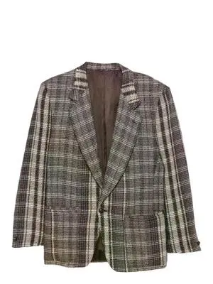 Versace 1980s Check-pattern Blazer Brown