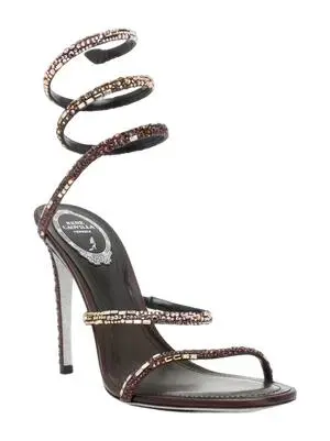 Rene Caovilla X Swarovski 105mm Cleo Sandals - Brown