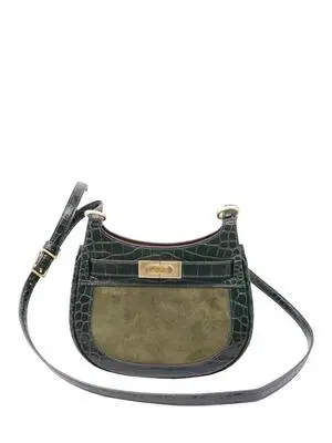 Tory Burch Small Lee Radziwill Croc-effect Crossbody Bag - Green