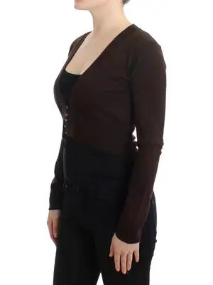 Roberto Cavalli Cropped Cardigan - Brown
