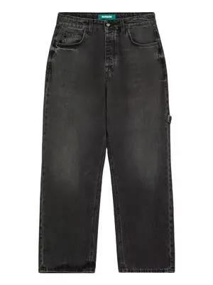BARROW Faded-effect Hammer-loop Jeans - Black