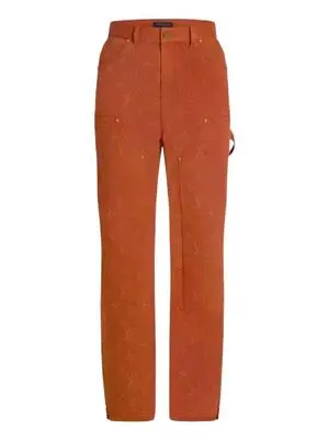 LOUIS VUITTON 2021 Monogram Embossed Carpenter Jeans - Brown